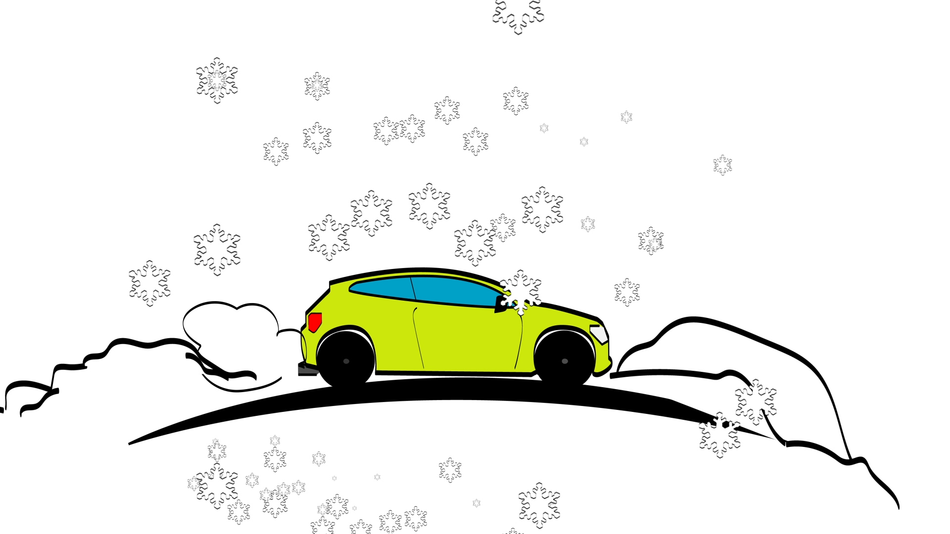 Winter Snow Car Cartoon